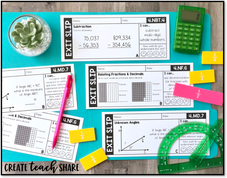 Using Math Exit Slips to Guide Instruction - Create Teach Share