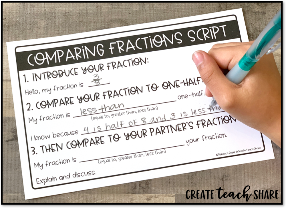 Comparing Fractions to One-Half - Create Teach Share