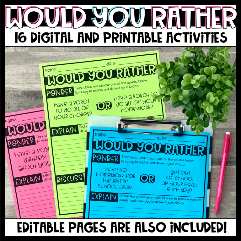 Using Would You Rather Prompts For Class Discussions - Create Teach Share