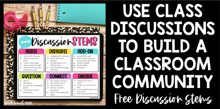 Use Class Discussions to Build a Classroom Community - Create Teach Share