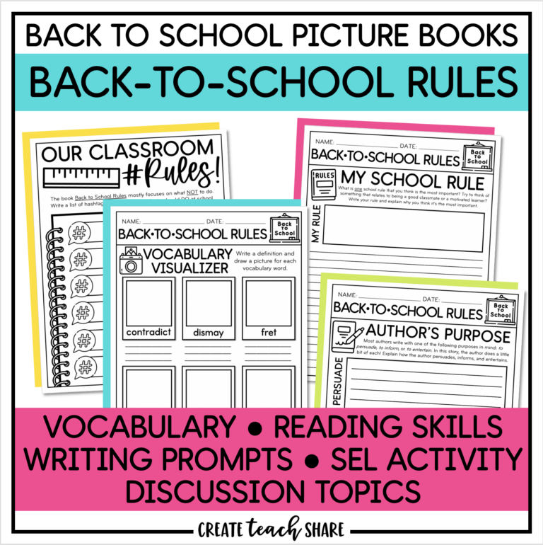Picture Books & Activities for Back to School - Create Teach Share
